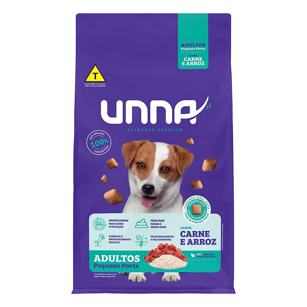 Ração Seca Unna Carne e Arroz para Cães Adultos Porte Pequeno
