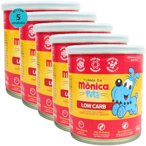 Ração Úmida Turma da Mônica Pets Low Carb 280g Para Cães Adultos Kit com 5