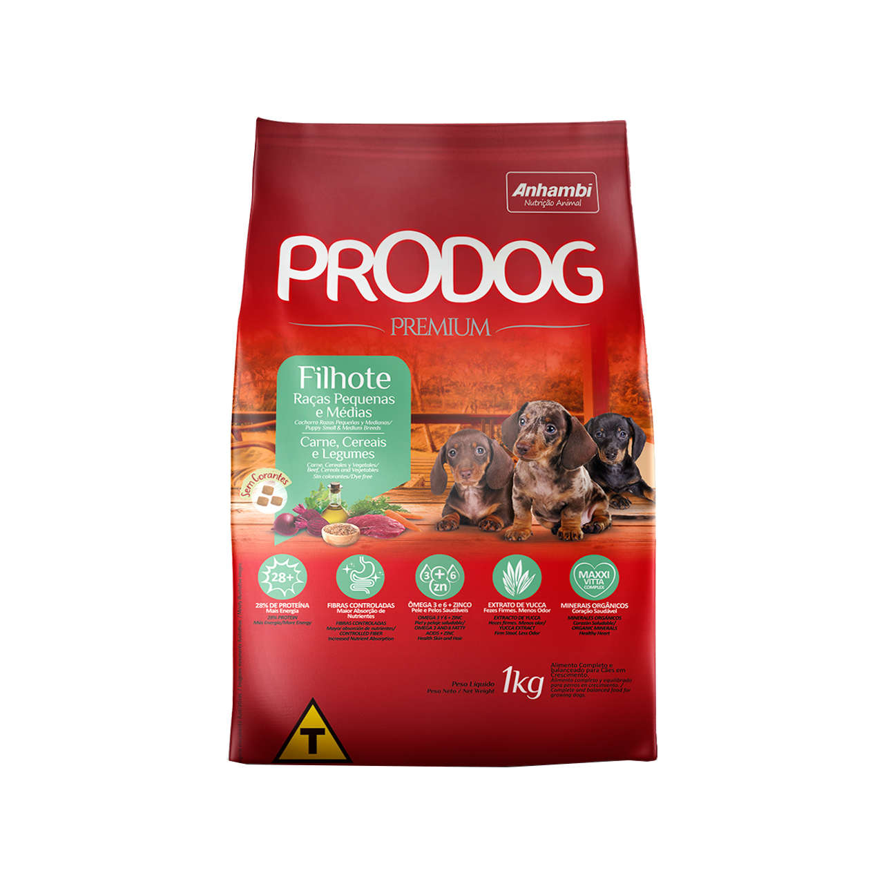 Ração Seca Prodog Carne, Cereais e Legumes para Cães Filhotes Raças ...