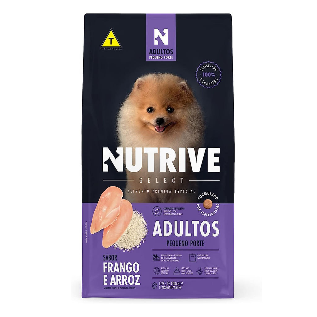 Ração Cães Nutrive Select Adultos Pequeno porte Frango e Arroz